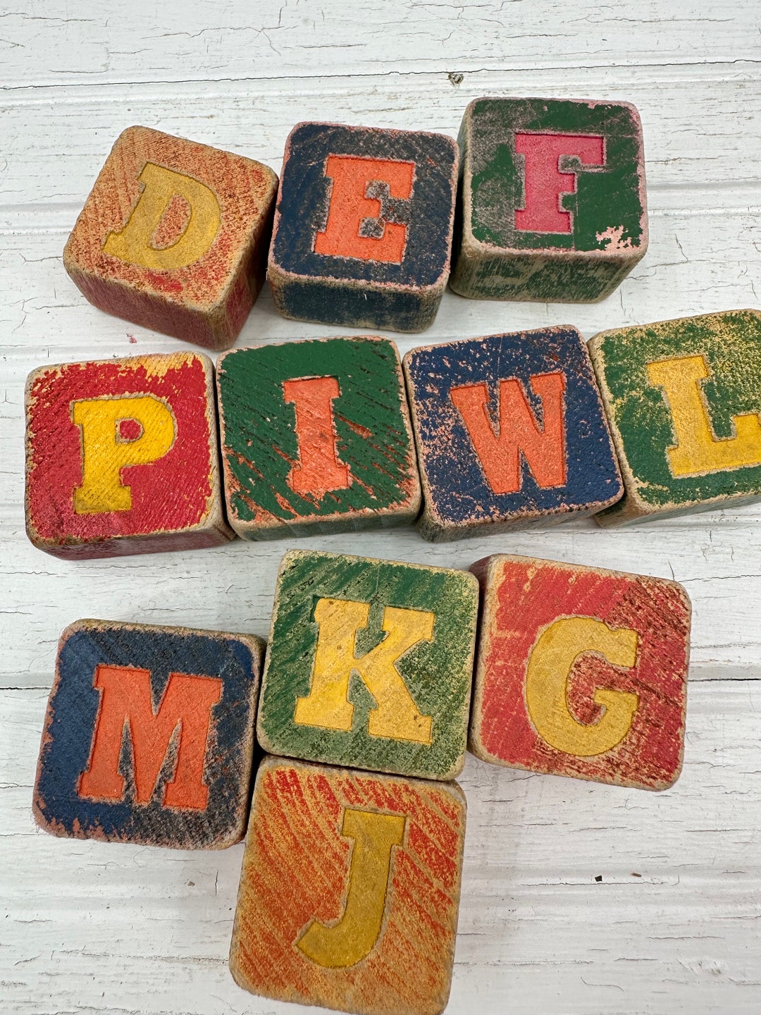 Vintage Wooden Stacking Alphabet Blocks unique - Etsy