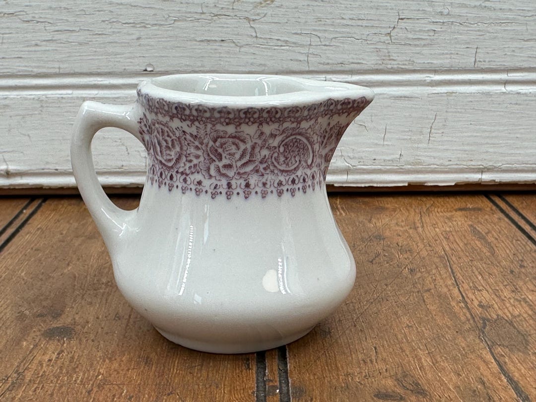 Vintage Creamer, Mayer White and Purple - Etsy