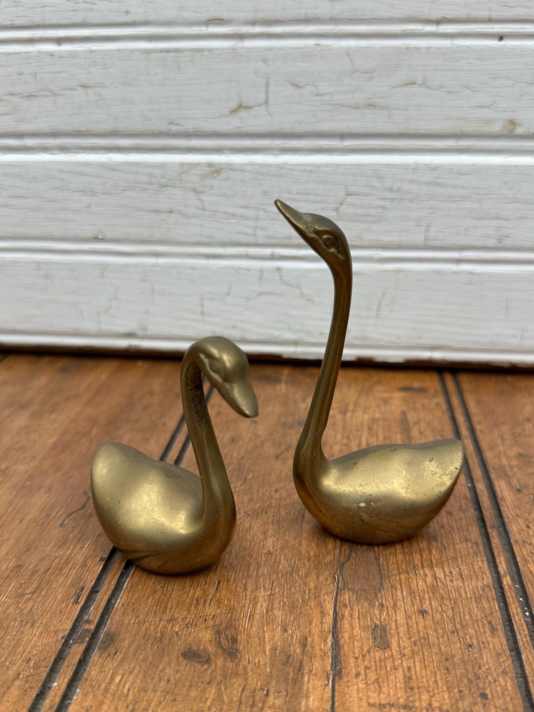 Miniature Brass Swan Pair - Etsy