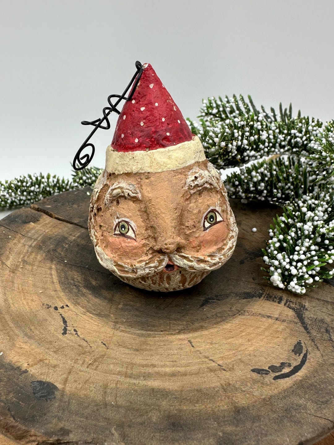 Santa Head Christmas Ornament - Etsy