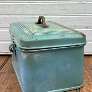 Vintage Cookie Tin. Teal German Tin Box - Etsy