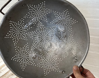 Vintage Metal Colander Mirro Aluminum Strainer Sieve Metal Strainer ...
