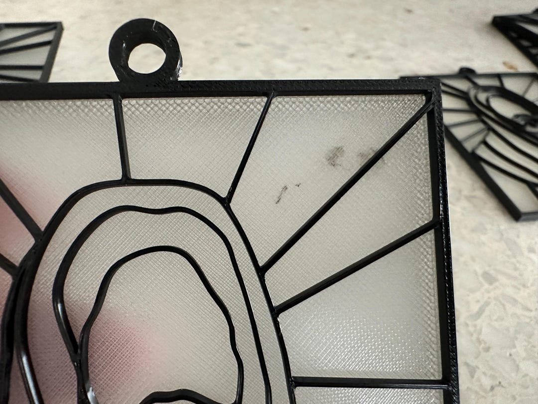 Flawed***jesus Stained Glass Frame WITH Thin Translucent Backing (3D ...