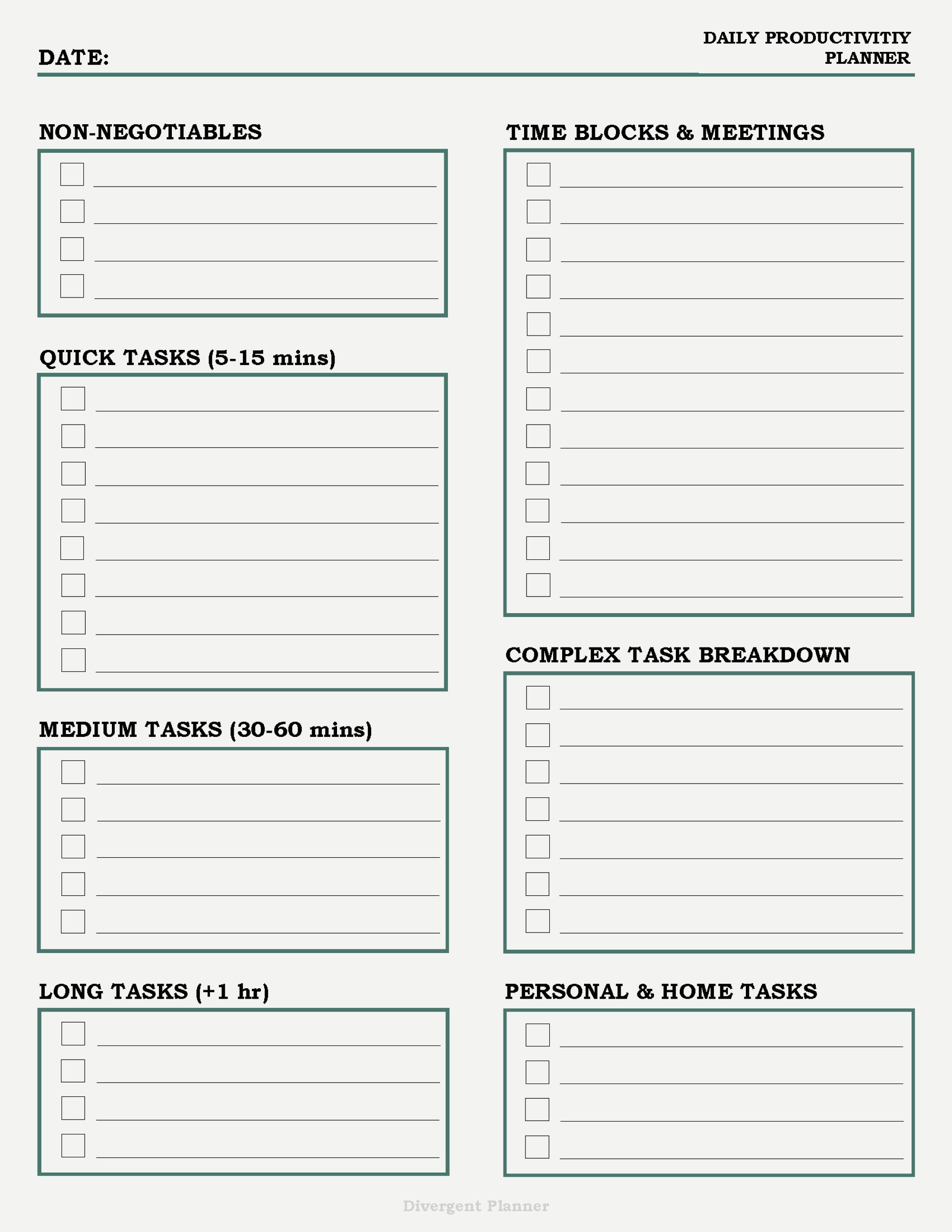 Daily Productivity Planner (digital & Printable PDF) - Etsy