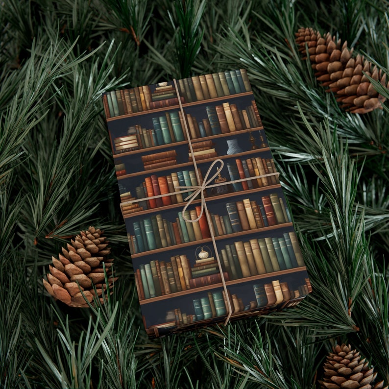 Bibliophile's Dream: Bookshelf Wrapping Paper | Vibrant & Fun | Perfect ...