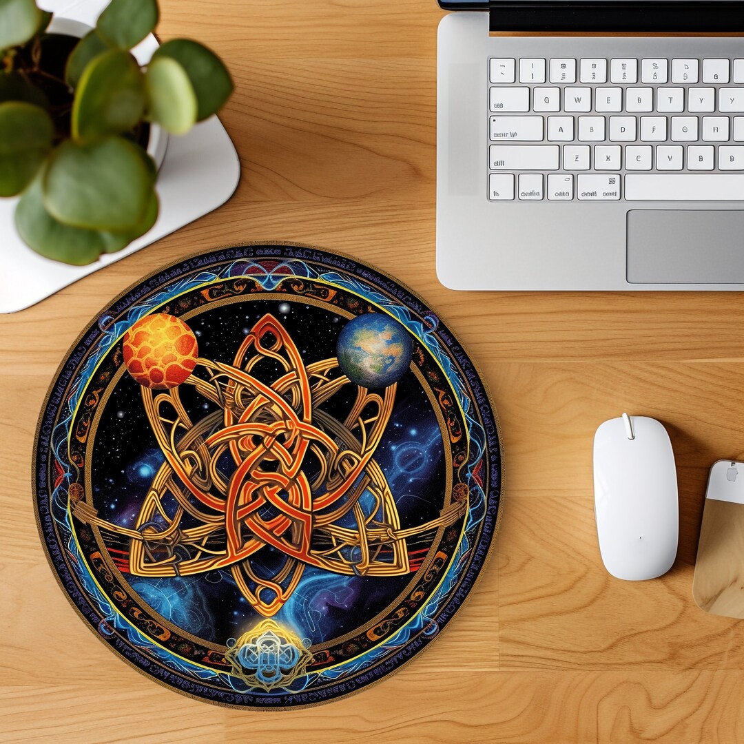Galaxy Celtic Knot Round Mouse Pad | Cosmic Desk Accessory for Celtic ...