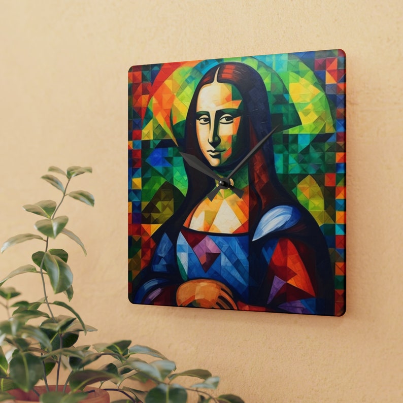 Picasso-style Mona Lisa Acrylic Wall Clock | Modern Art Home Decor - Etsy