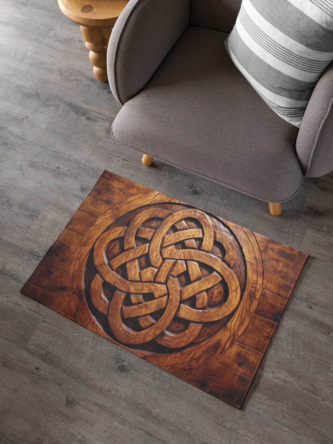 Wooden Celtic Cross Area Rug | Elegant Design | Perfect for Spiritual ...