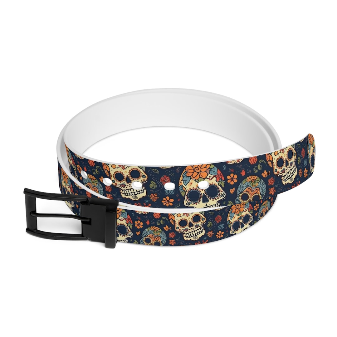 Calavera Skull Belt "dia De Los Muertos" | Unique Stylish Accessory for ...