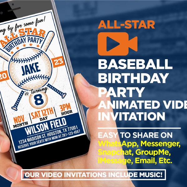 Houston Astros Birthday Invitations - Etsy