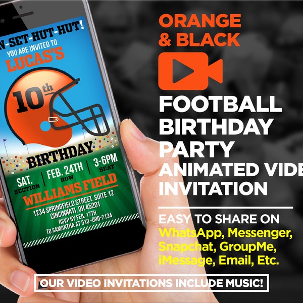 Bengals Football Birthday Party Invite - Etsy