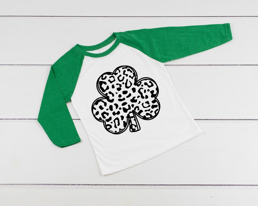 St. Patrick's Day Shamrock Leopard Print Extravaganza Kids Shirt of ...