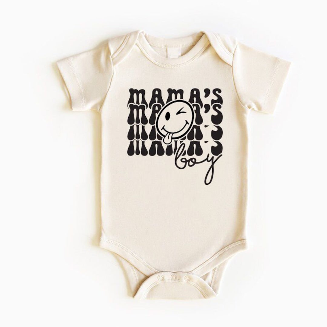 Mama's Boy Baby Onesie® Retro Boys Bodysuit Cute Natural Onesie ...