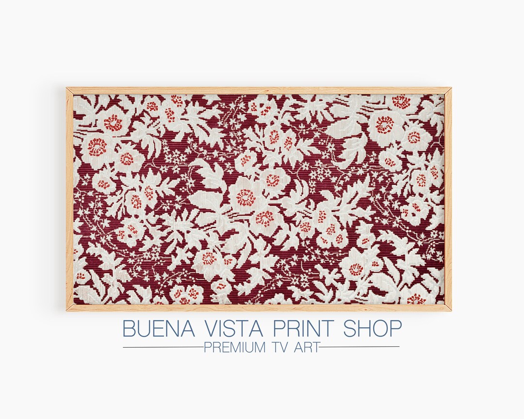 Frame TV Art | Floral Print | Floral Textured TV Print | Woven ...