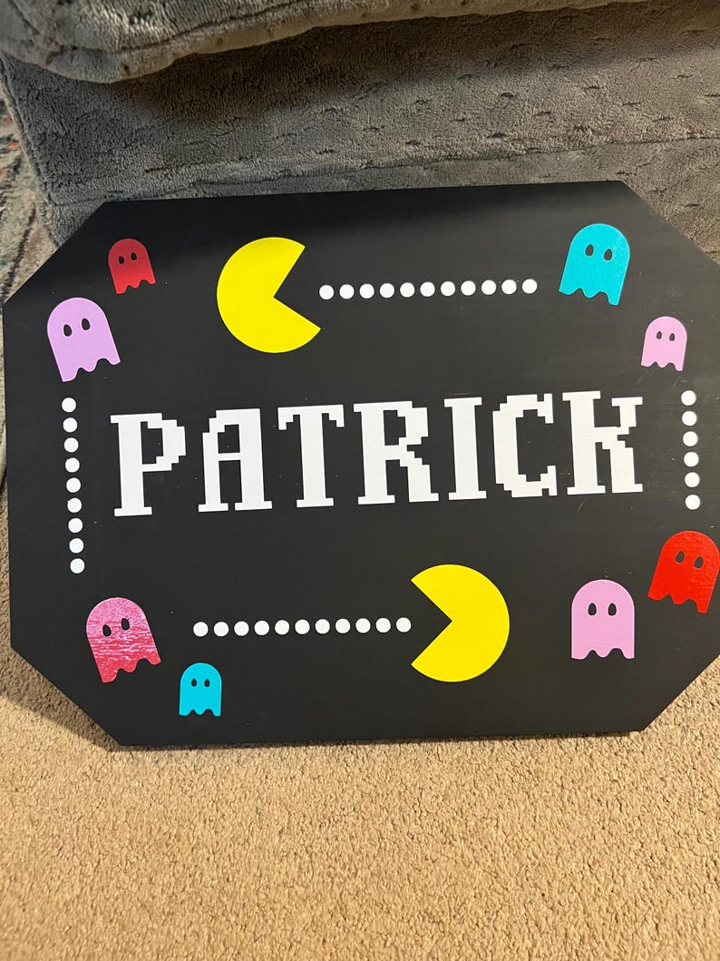 Pac-man Name Sign - Etsy
