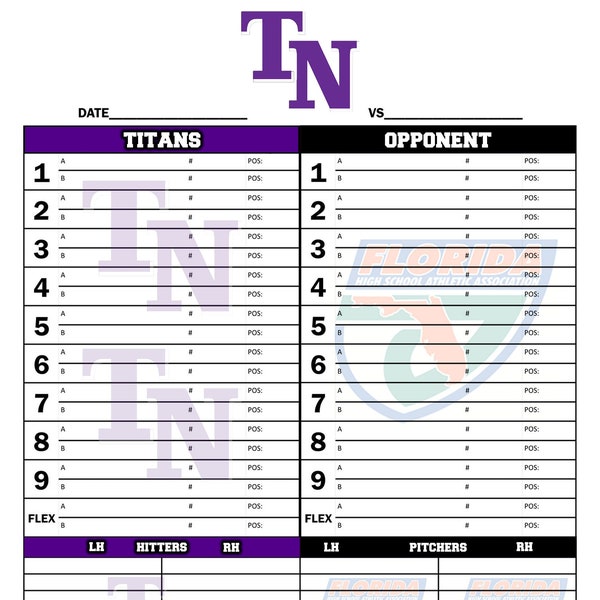 Softball Lineup - Etsy