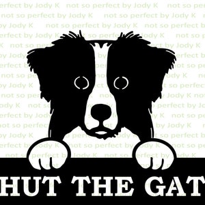 Peeking Border Collie Welcome Shut the Gate Metal Sign - Etsy