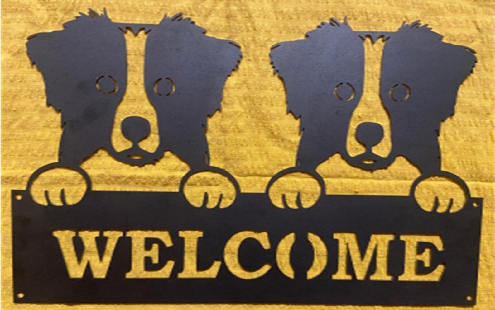 Peeking Border Collie Welcome Shut the Gate Metal Sign - Etsy