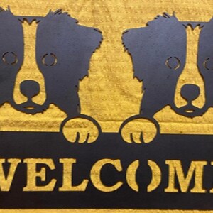 Peeking Border Collie Welcome Shut the Gate Metal Sign - Etsy