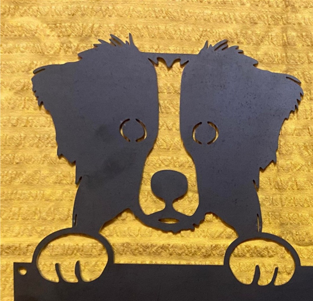 Peeking Border Collie Welcome Shut the Gate Metal Sign - Etsy