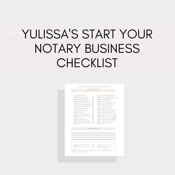 Notary Checklist - Etsy