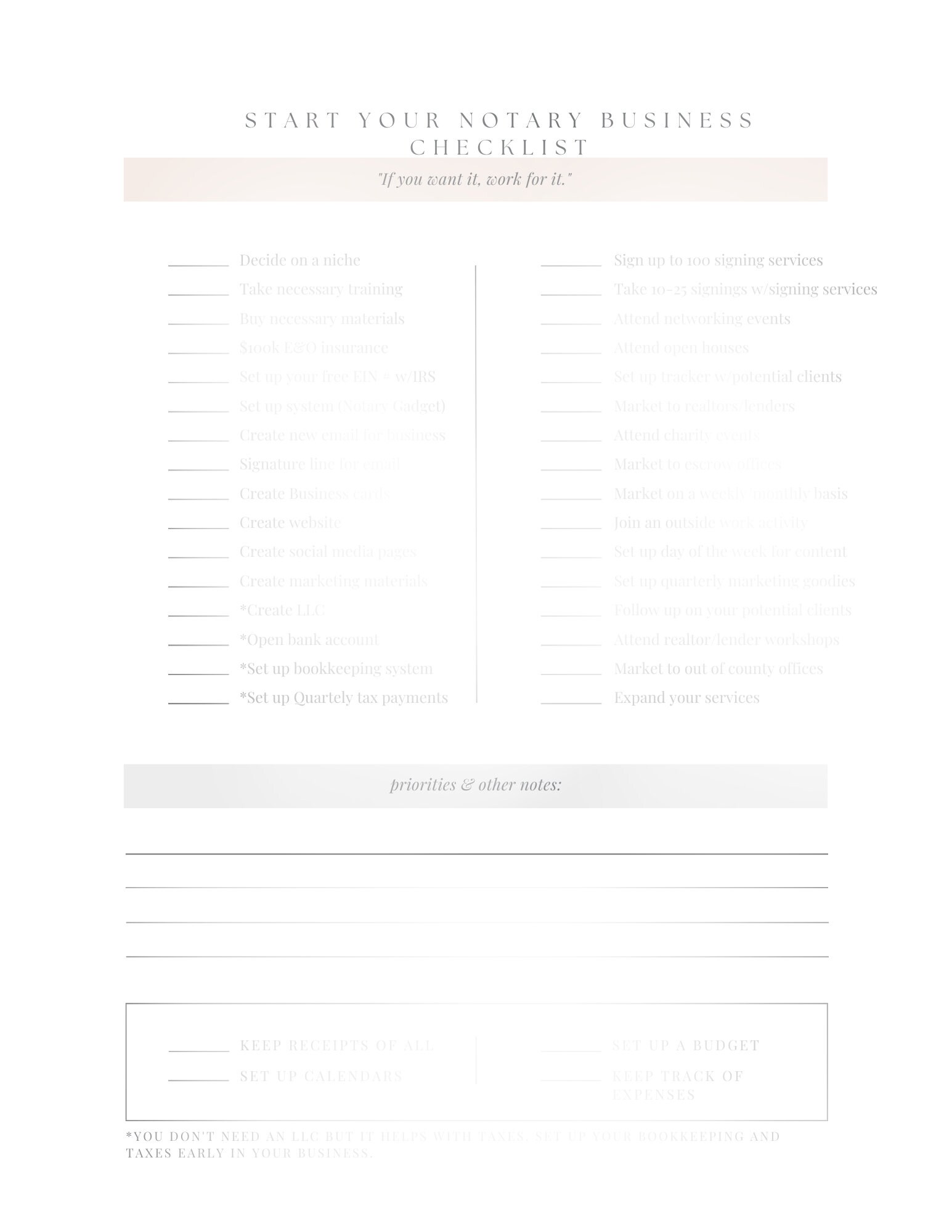 Start Your Notary Business Checklist - Etsy