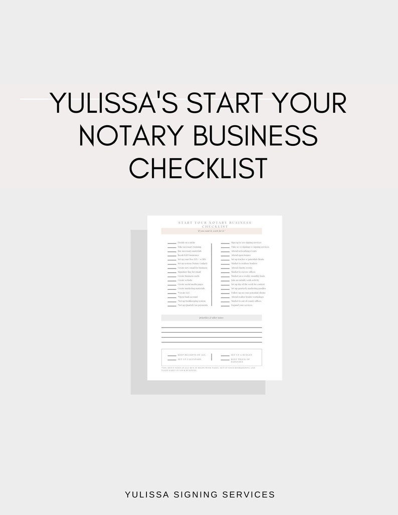 Start Your Notary Business Checklist - Etsy
