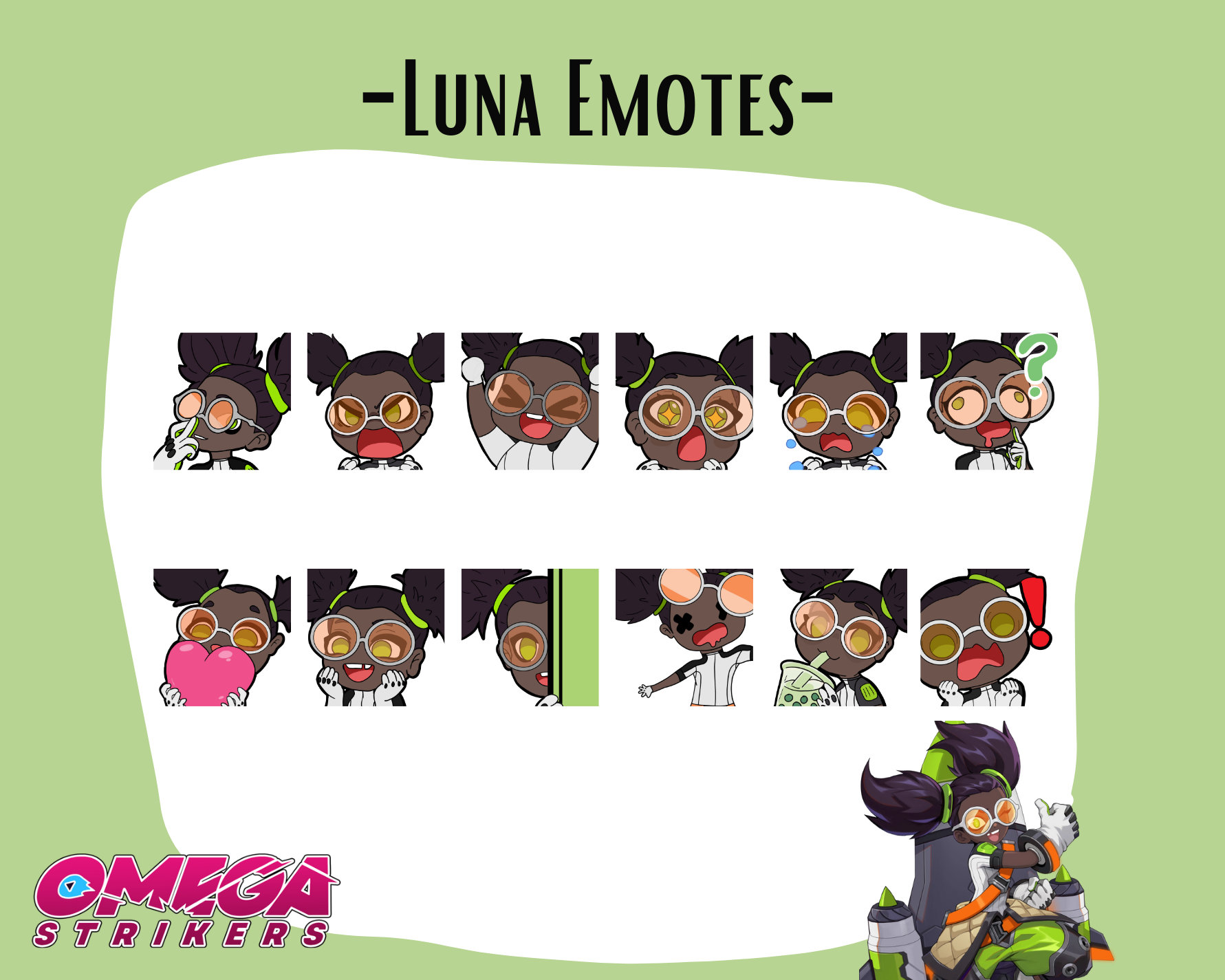 Omega Strikers Luna Emotes / Twitch Emotes Pack / Omega Strikers ...