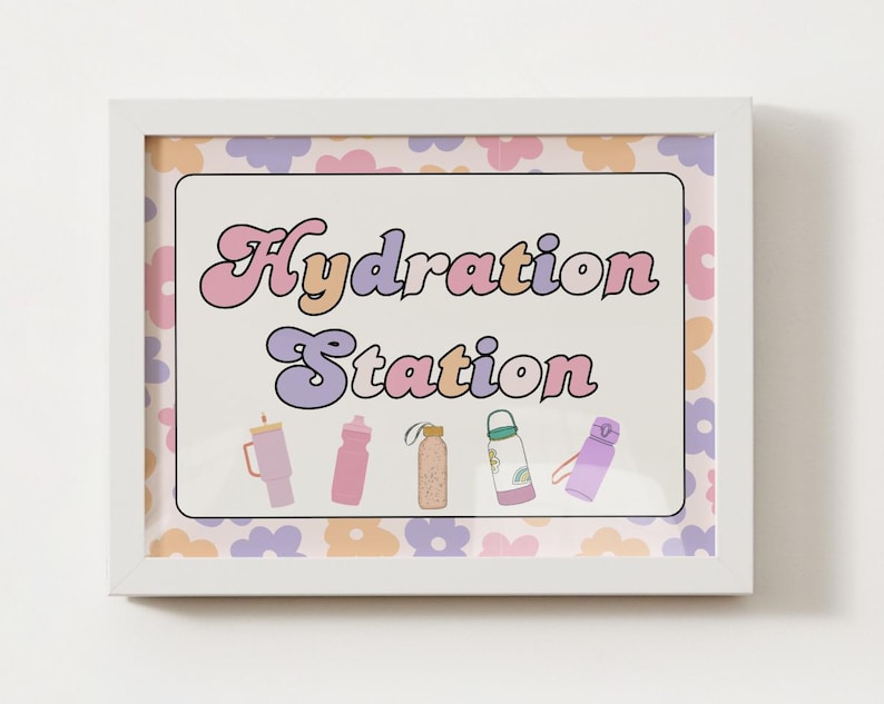 Retro Groovy Hydration Station Poster - Etsy