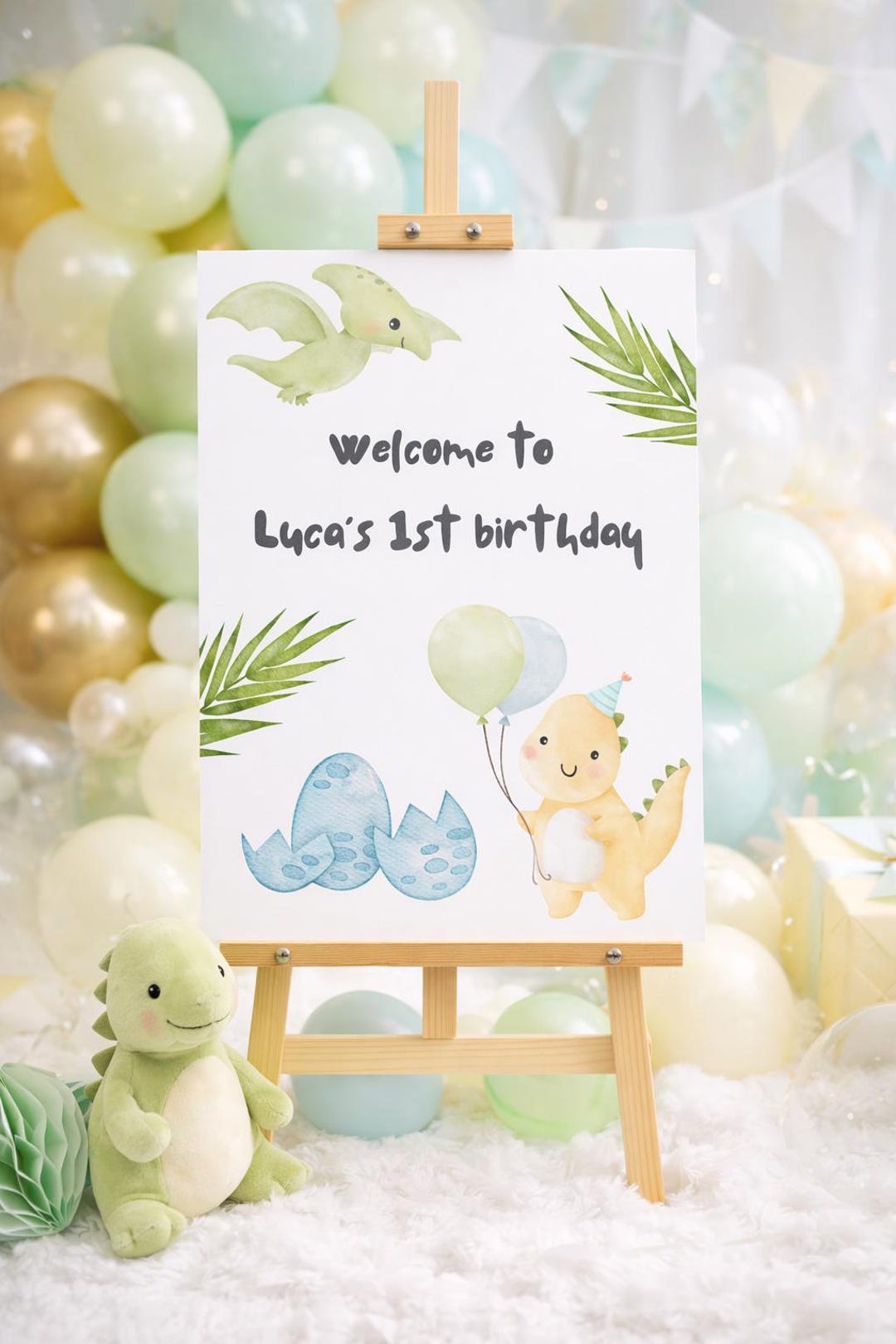 Dinosaur Birthday Welcome Sign | Digital Download - Etsy