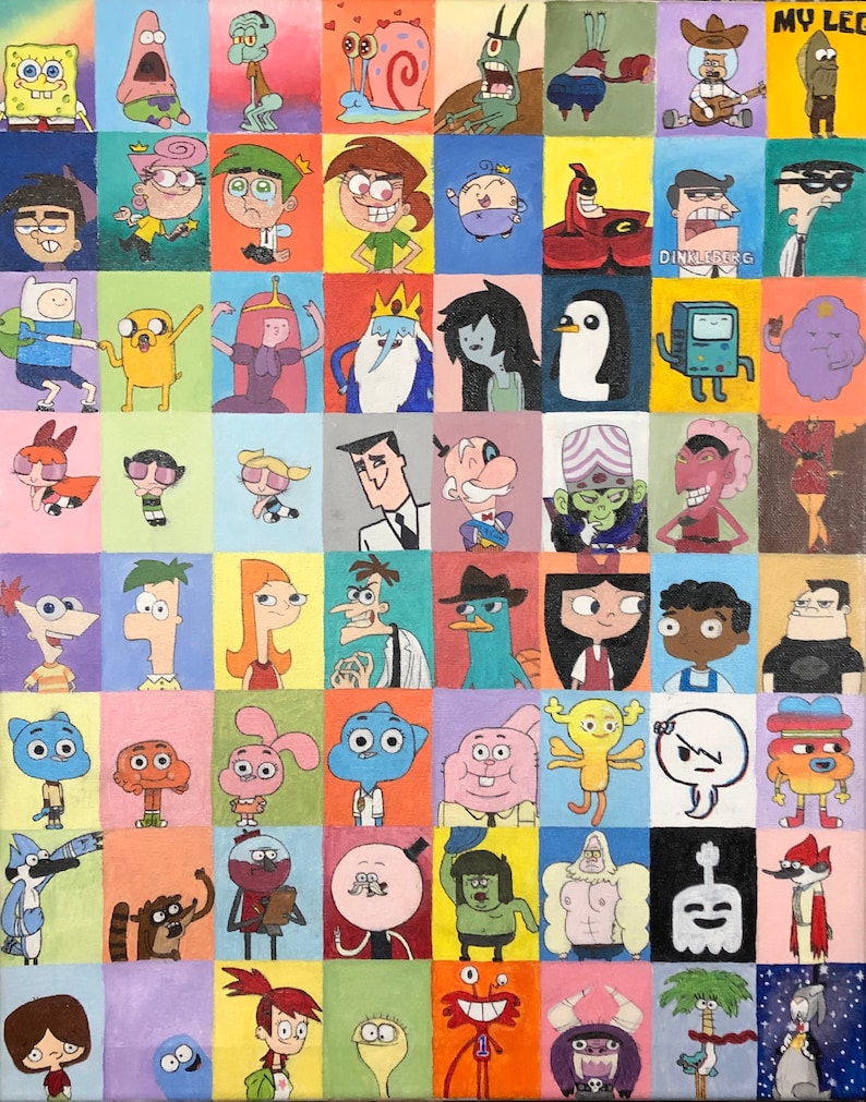 Early 2000s Cartoon Network Characters Acrylic on 20x16in - Etsy