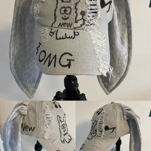 Custom NEW JEANS Omg Bunny Cap Custom Handmad OMG Hat Long Rabbit Cap ...
