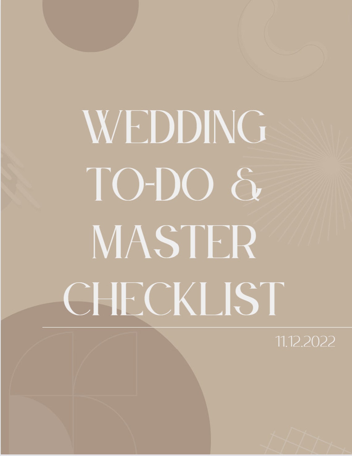 Wedding To-do Checklist Wedding Planner List Master Wedding Day Check ...