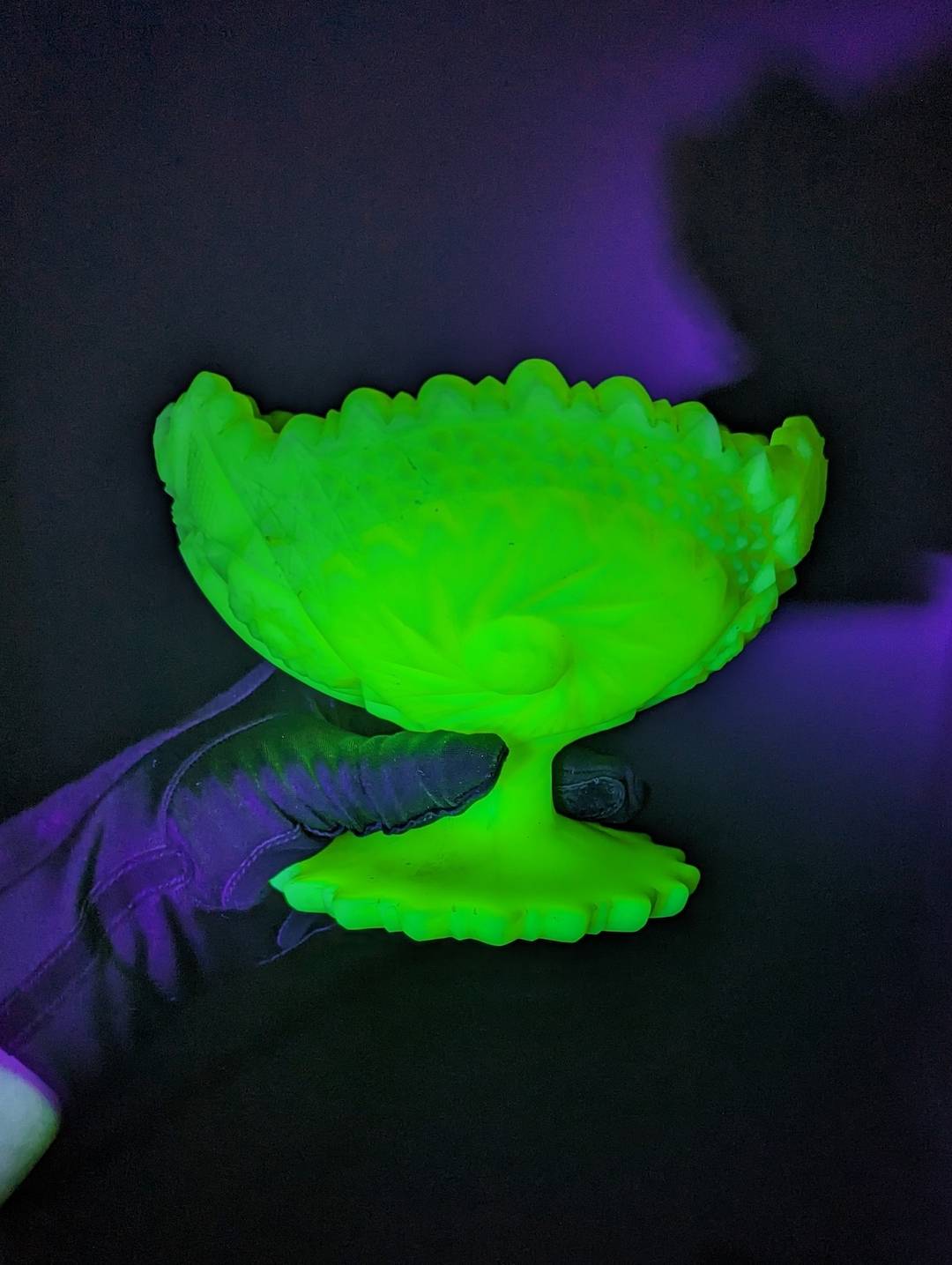 Fenton Uranium Custard Glass Satin Frosted Yellow Pedestal - Etsy