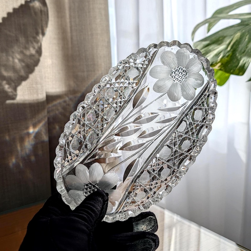 Antique Cut Glass Trays - Etsy