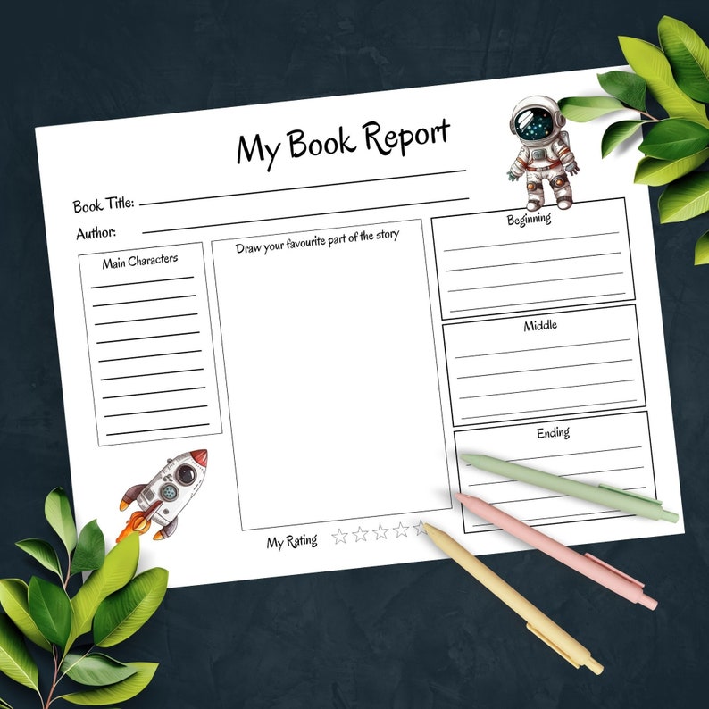 Astronaut Printable Book Report INSTANT DOWNLOAD Printable - Etsy