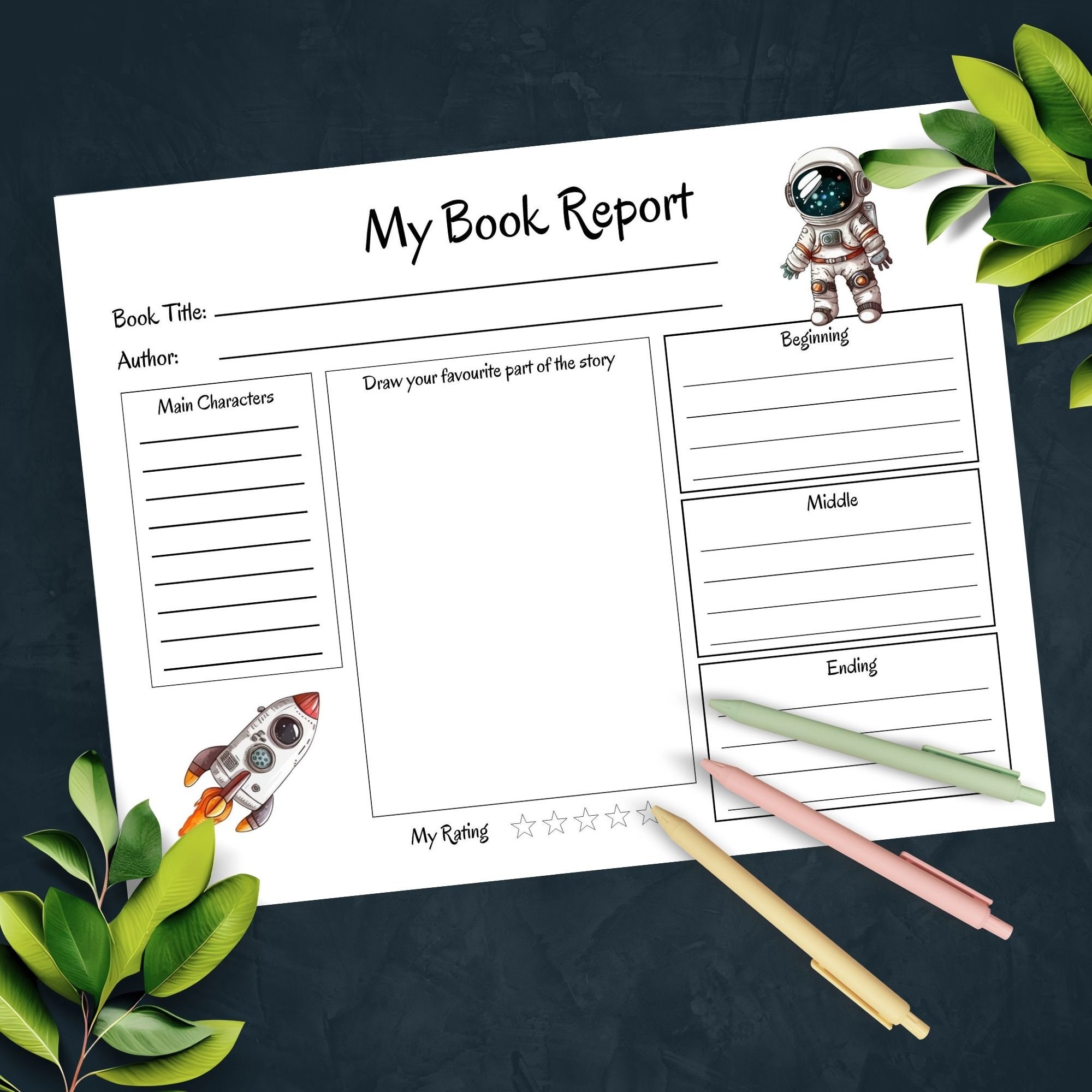 Astronaut Printable Book Report INSTANT DOWNLOAD Printable - Etsy