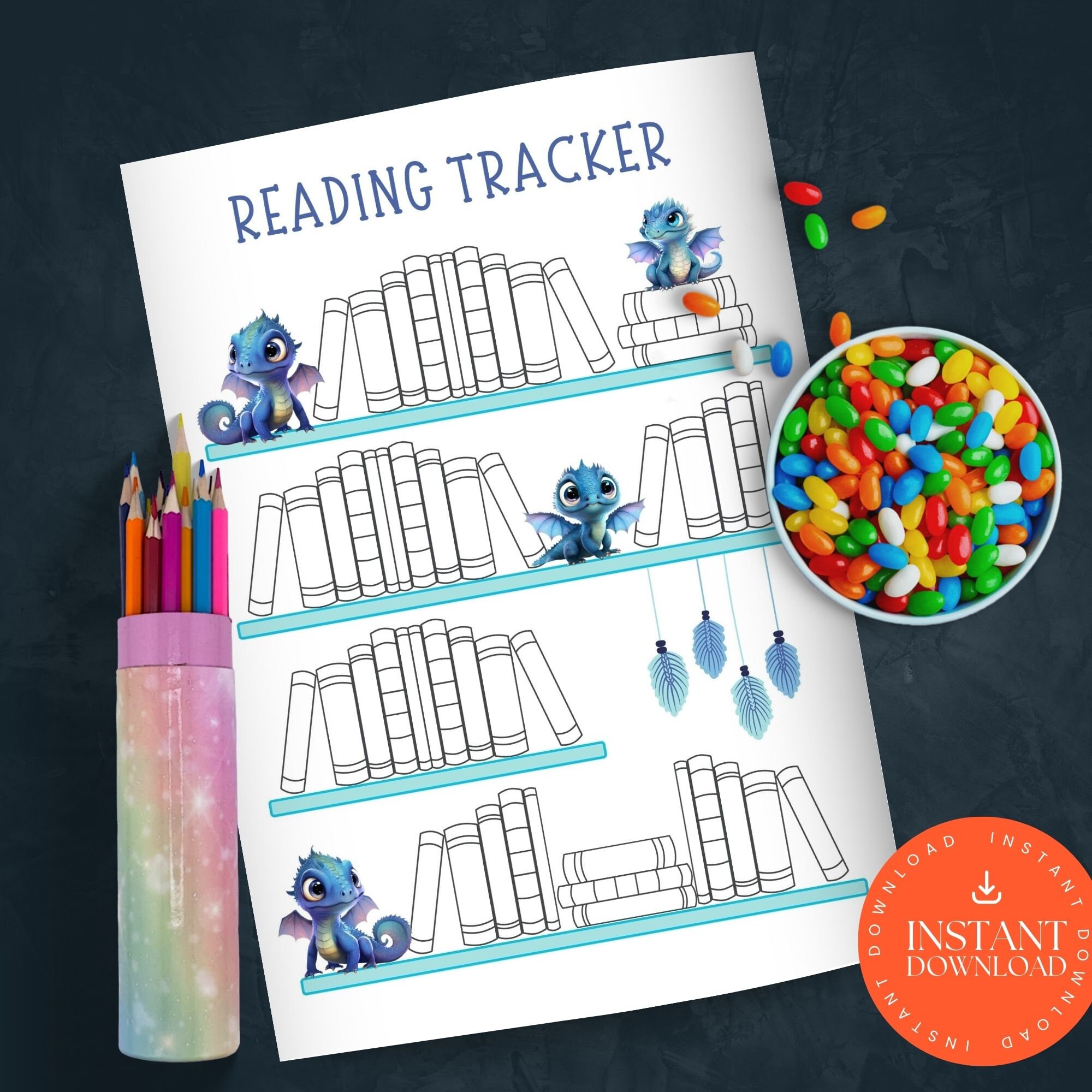 Dragon Reading Tracker Printable Kids, DOWNLOAD, Summer Reading Chart ...