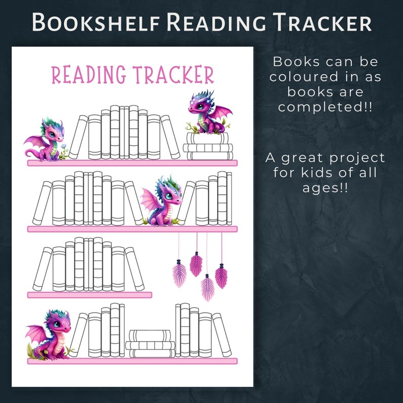 Dragon Reading Tracker Printable Kids DOWNLOAD Summer - Etsy