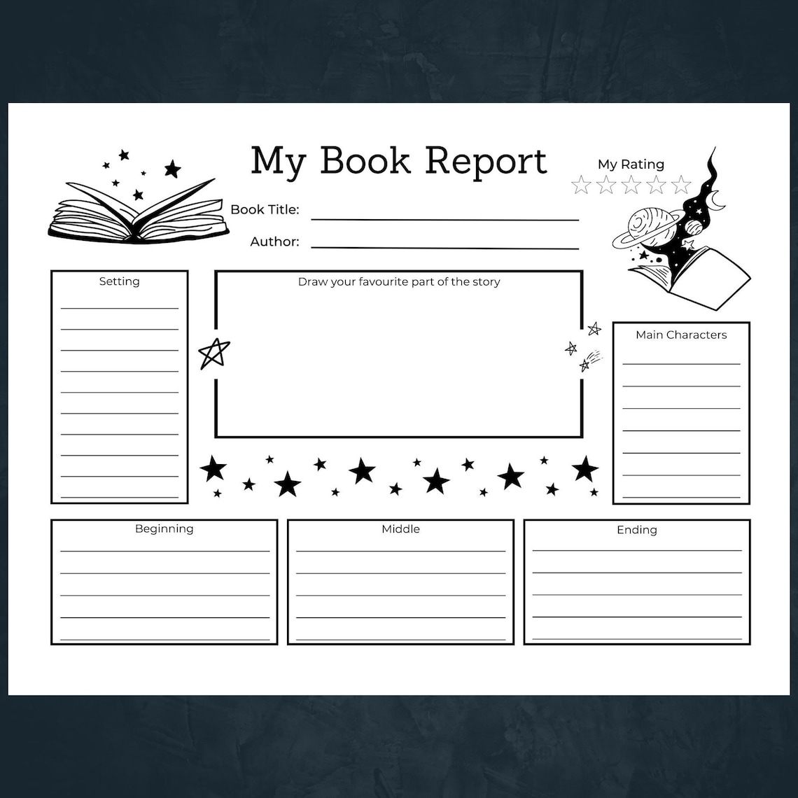 Printable Book Report, INSTANT DOWNLOAD, Printable Activity, Book ...