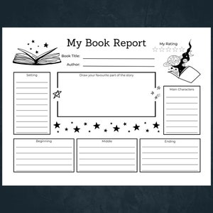 Printable Book Report, INSTANT DOWNLOAD, Printable Activity, Book ...
