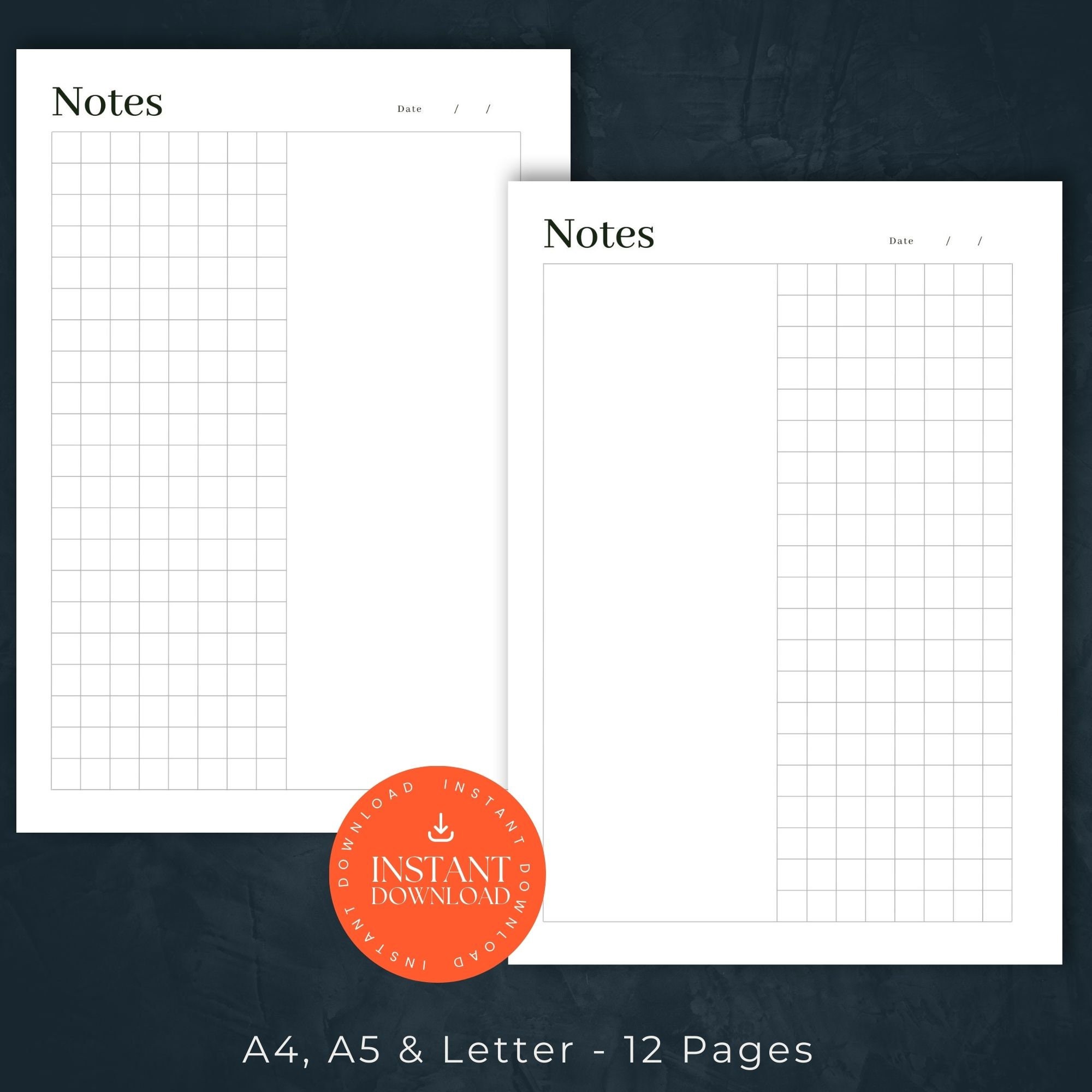 Printable Notes, Notes Pages Printable, Dotted Notes Pages, Lined Notes ...