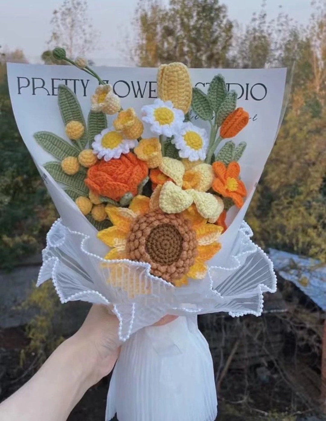 Graduation Sunflower Gift|crochet Flowers|handmade Knitted Flowers ...