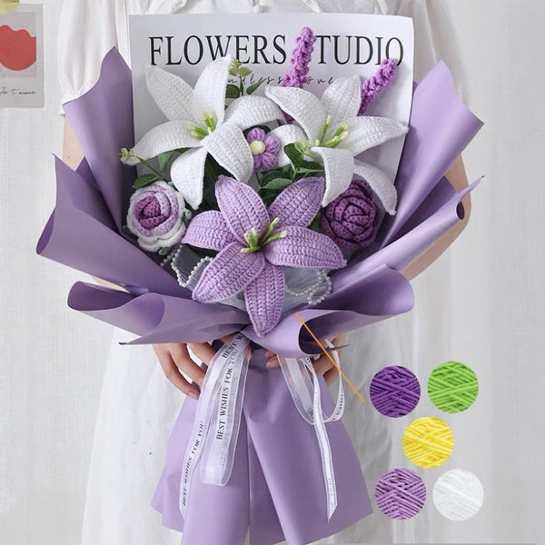 Purple White Bouquet - Etsy UK