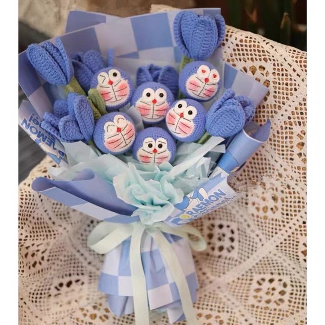 Crochet Doraemon Flowersknitted Doraemon crochet Pig - Etsy