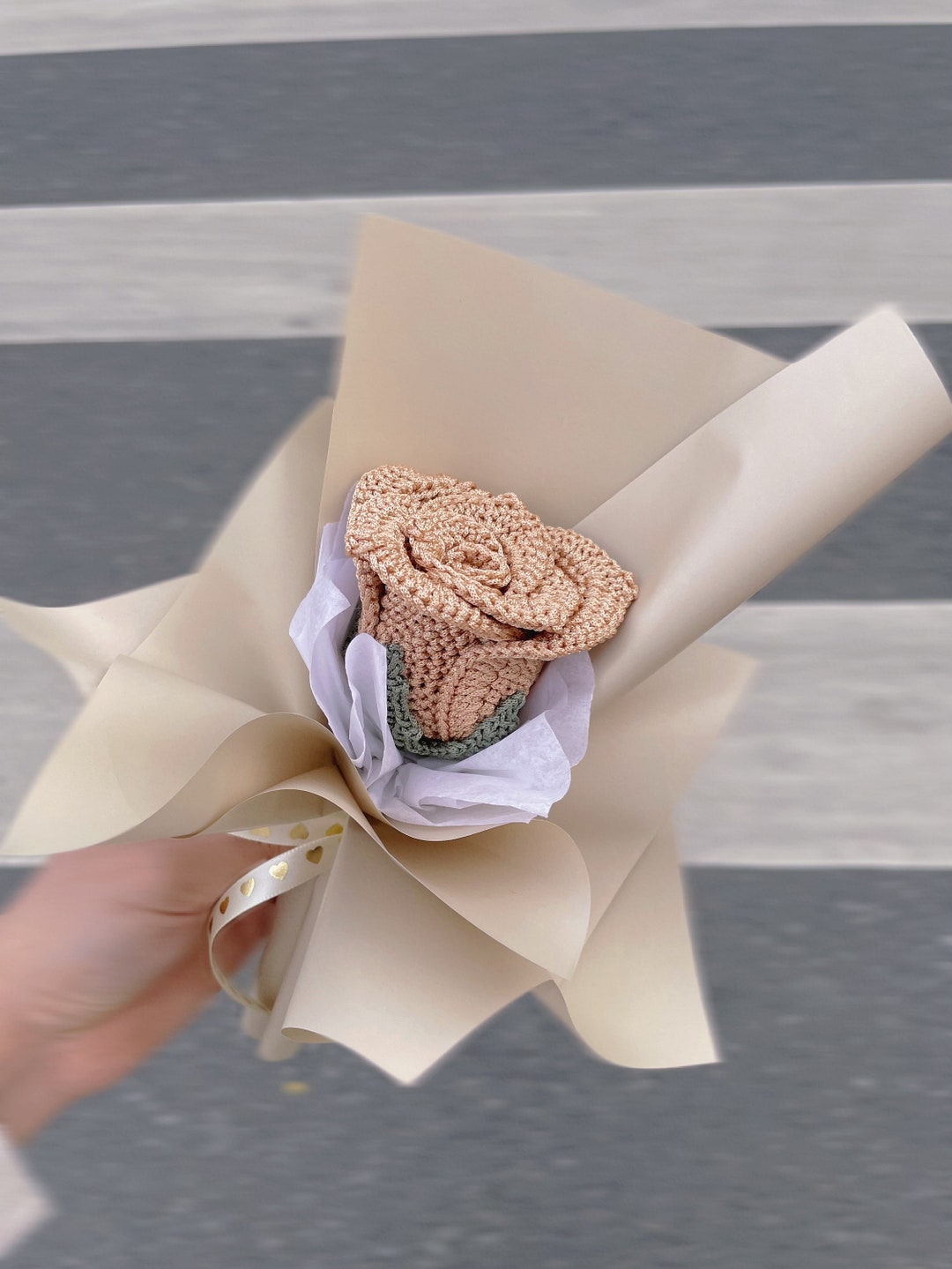 Handmade Crochet Rose Bouquet: Knitted Flower Gift - Etsy