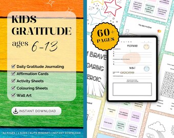 Kids Gratitude Journal Printable Cultivate Thankfulness With - Etsy