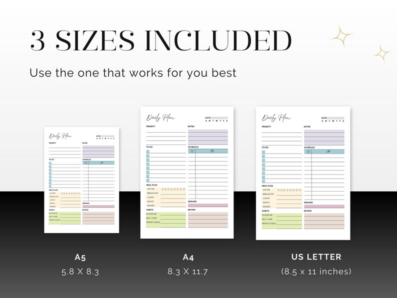 Daily Planner Printable Wellness Daily Practice Schedule Digital ...