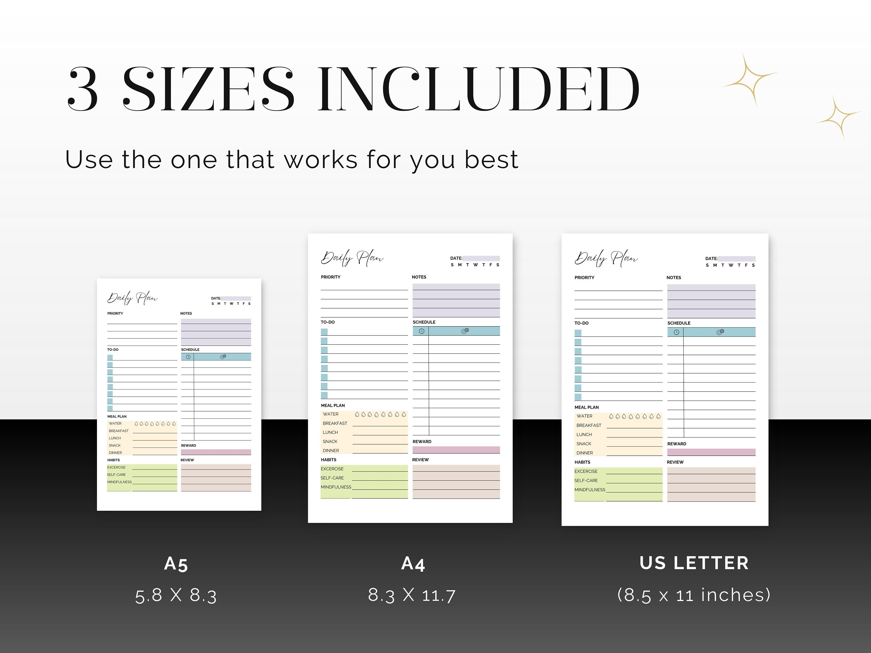 Daily Planner Printable Wellness Daily Practice Schedule Digital ...