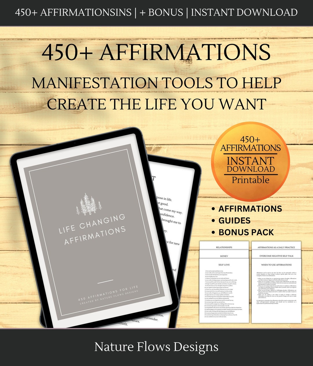 Printable Daily Affirmations Positive Affirmations for Personal Growth ...
